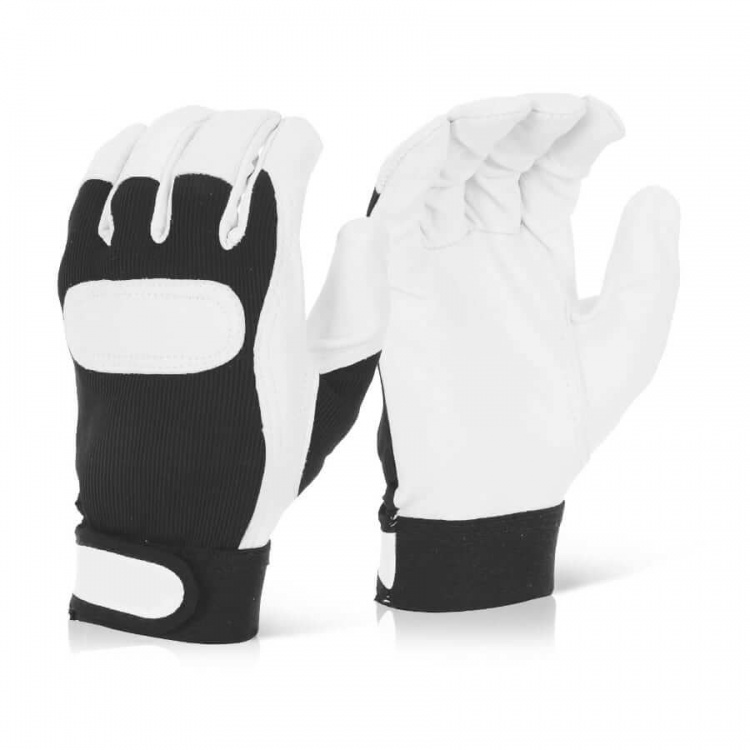 Beeswift DGVC Drivers Glove Velcro Cuff Black/White