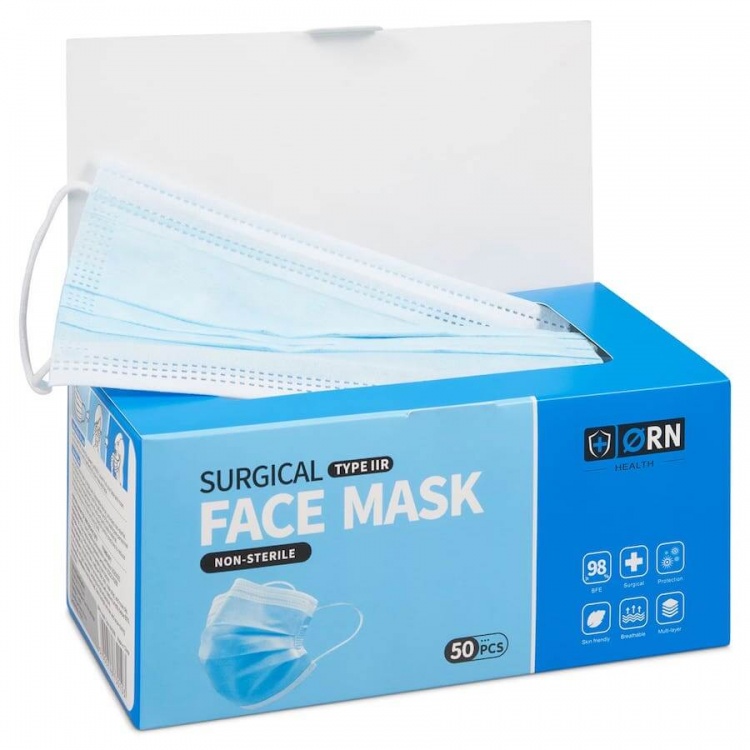 One Carton of ORN Type IIR Disposable Face Masks (40 Boxes of 50 Masks ...