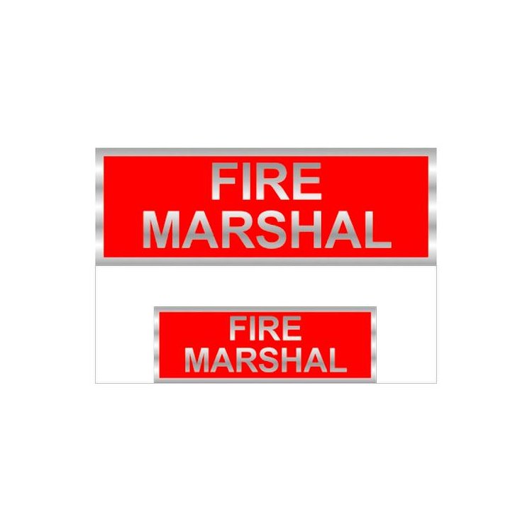 Reflective Fire Marshal Badges with Red Back & Front Print