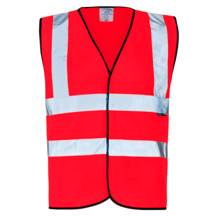 Supertouch H81-1 Hi Vis Red Long Sleeved Velcro Vest