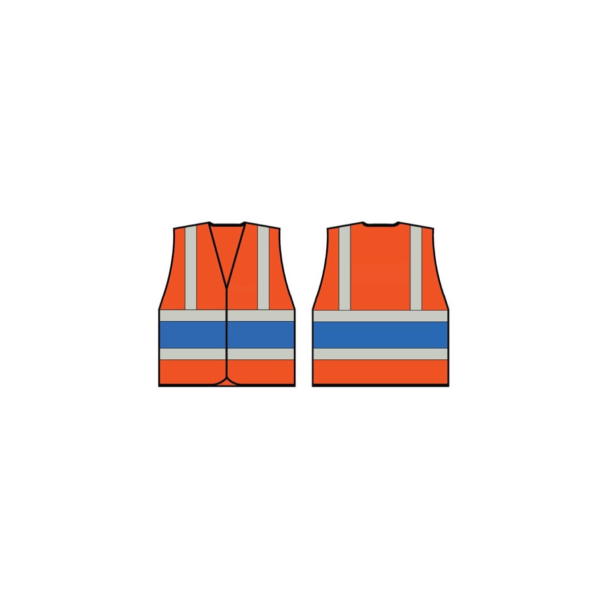 B-Seen HV Vests & Jerkins HVV2RB ORANGE WCENG VEST WITH ROYAL BAND