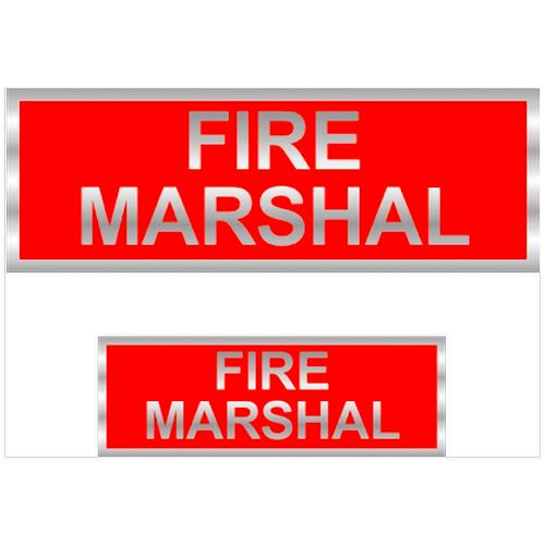 Reflective Fire Marshal Badges with Red Back & Front Print