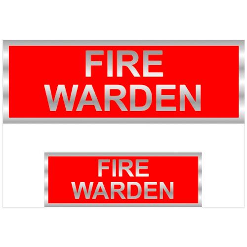 Reflective Fire Warden Badges with Red Back & Front Print