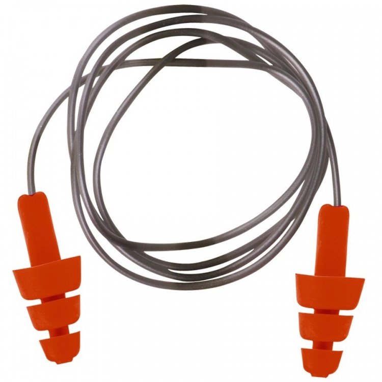 Portwest EP04 Reusable TPE Corded Ear Plug Orange X 50