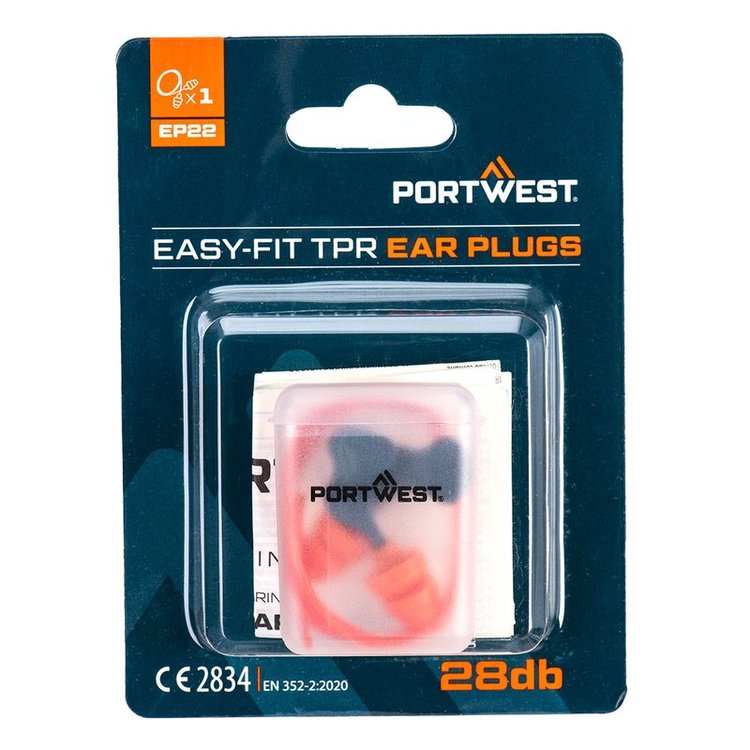 Portwest EP22 Easy Fit TPR Corded (1 Pair) | BK Safetywear